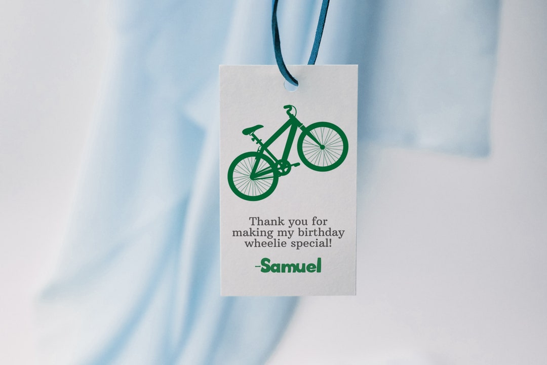 Bicycle Party Favor Tag Template, Bike Birthday Party Favor Tags ...
