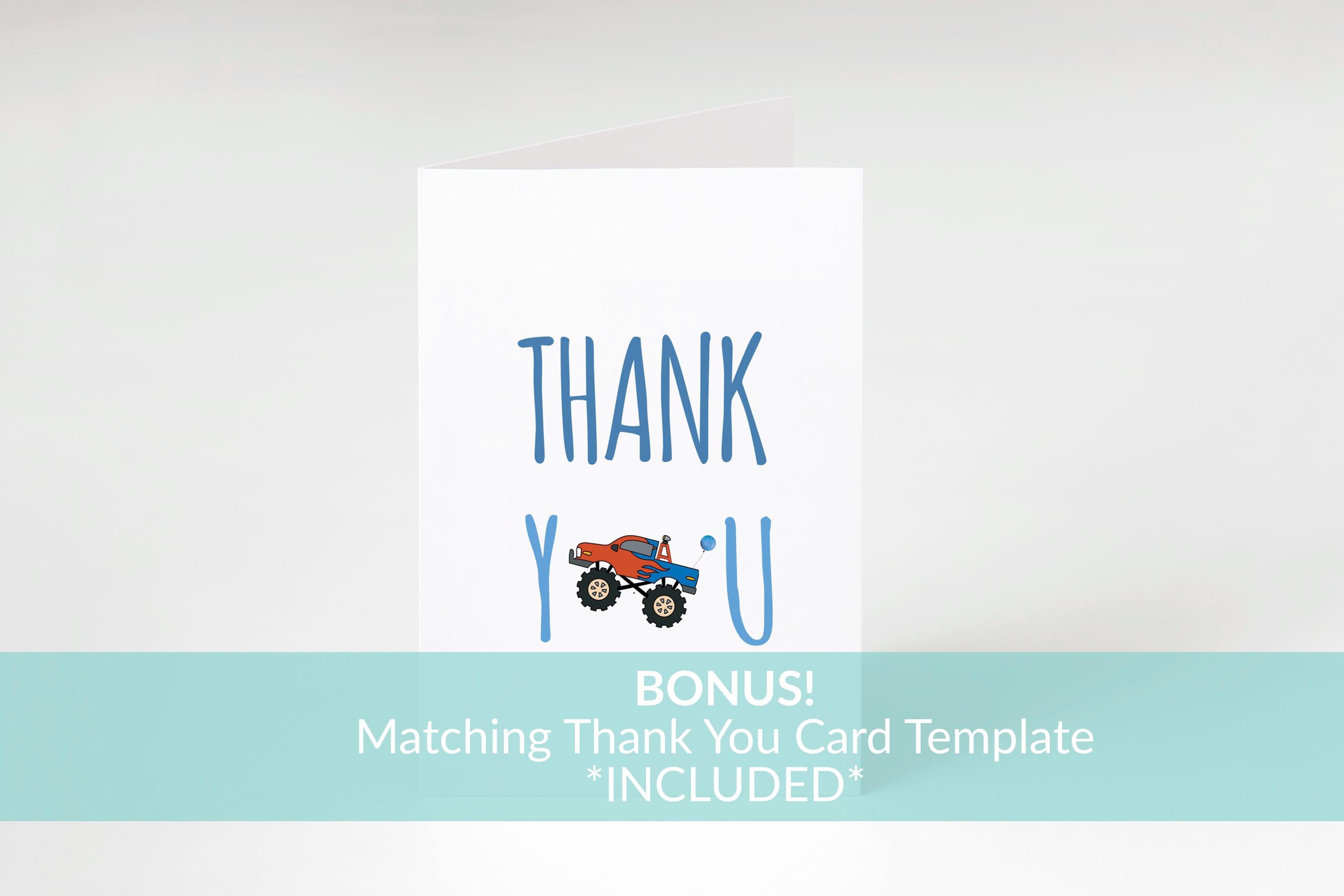 Monster Truck Birthday Invitation Template (digital Download) - Etsy