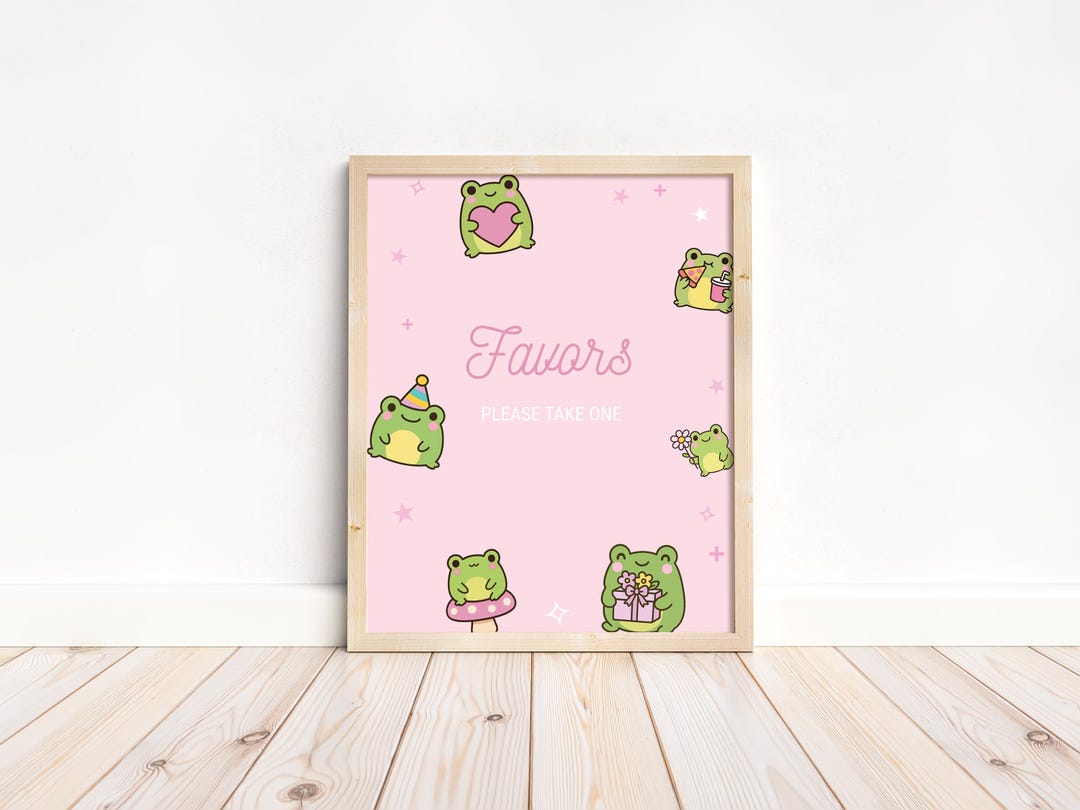 Frog Party Sign, Editable Tabletop Frog Decoration (instant Download ...