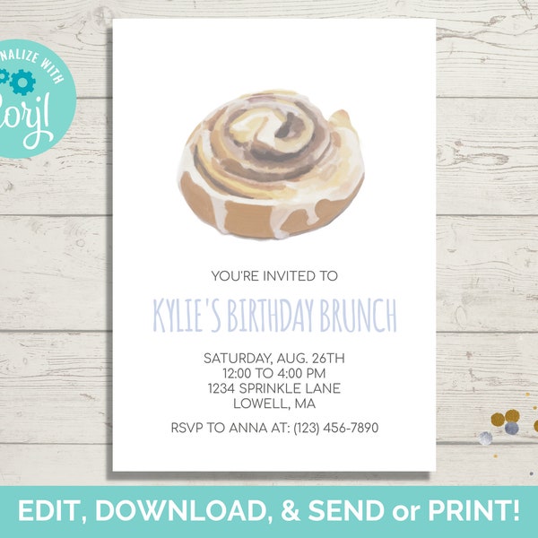 Cinnamon Roll Invitation - Etsy