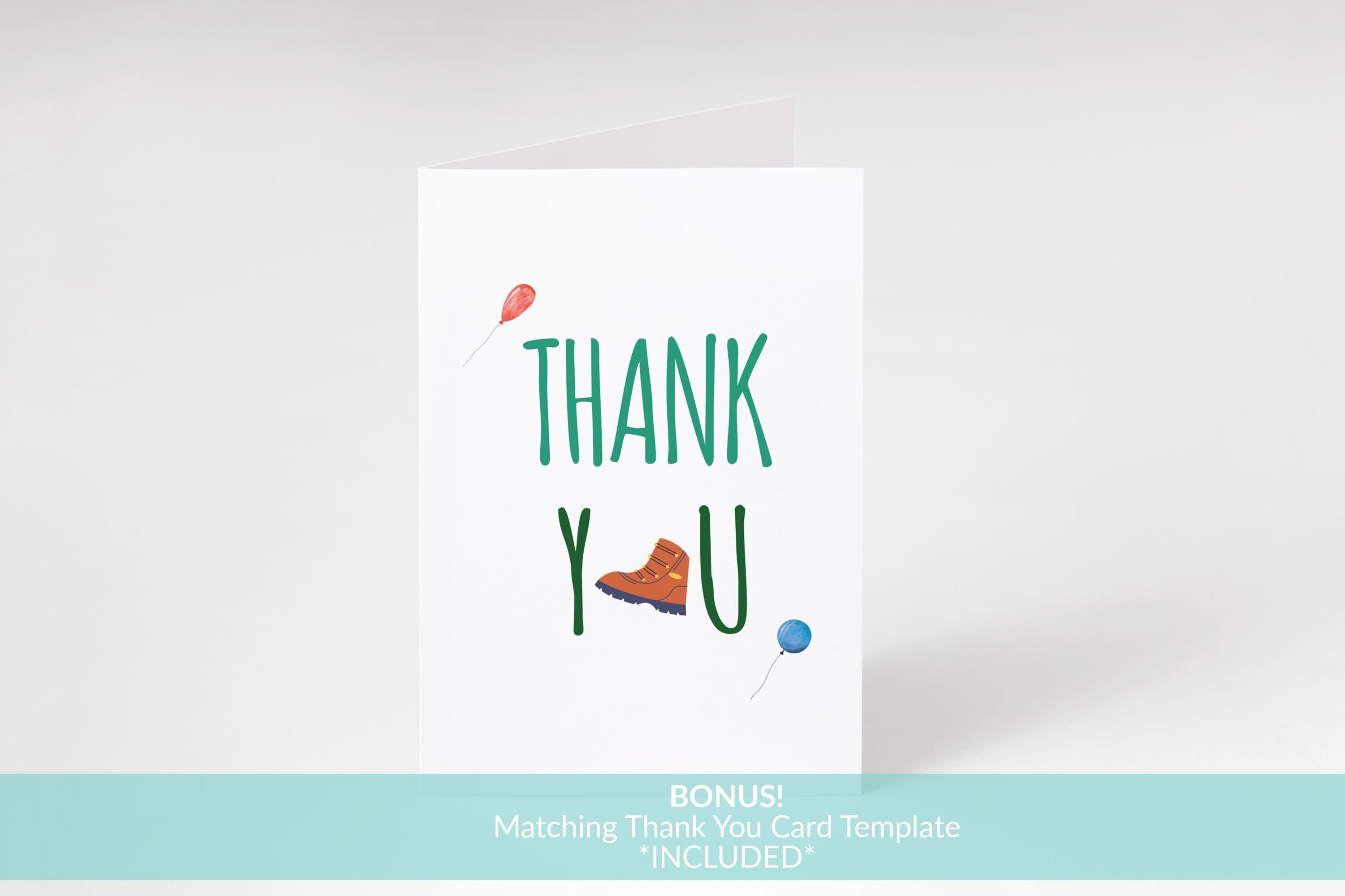 Hiking Birthday Invitation Template, Editable Party Invite (instant ...