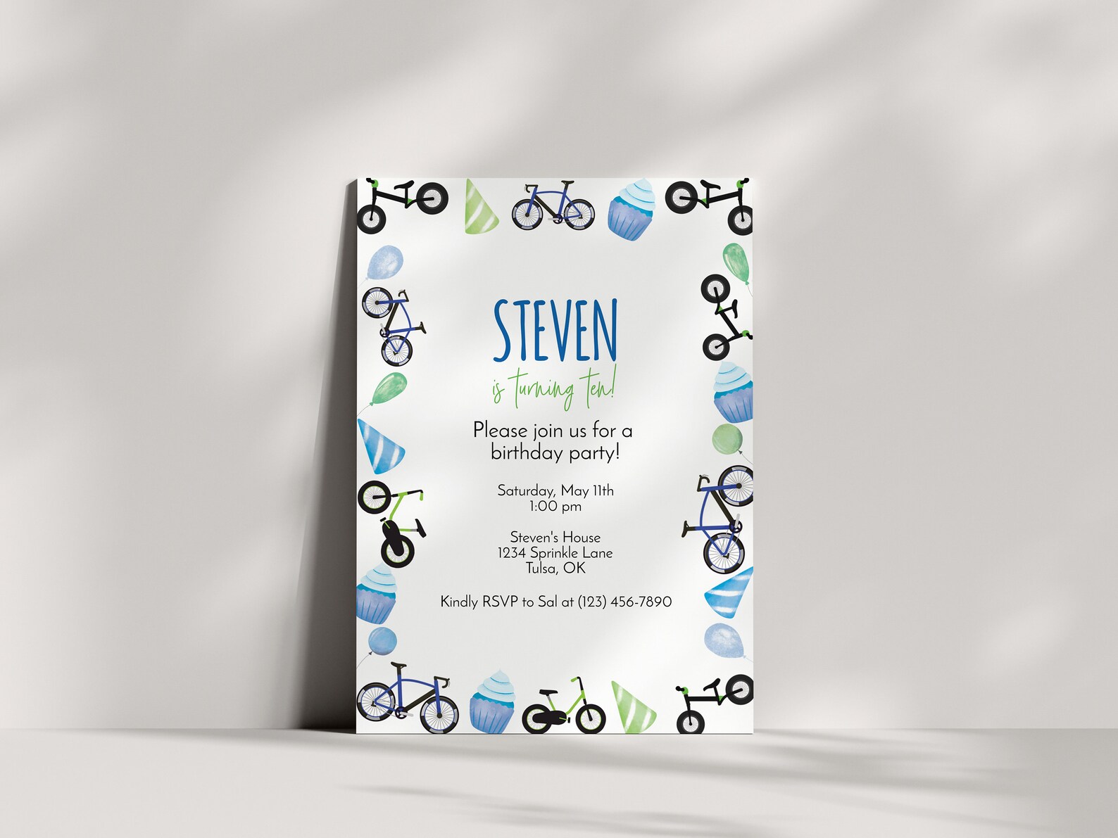 Bicycle Invitation Template, Bicycle Birthday Invite, Bicycle Bike ...