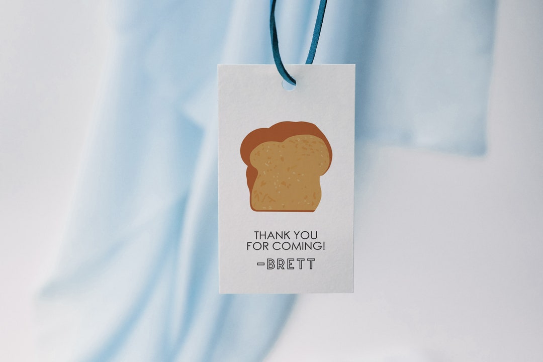 Bread Party Favor Tag Template, Bread Birthday Party Favor Tags ...