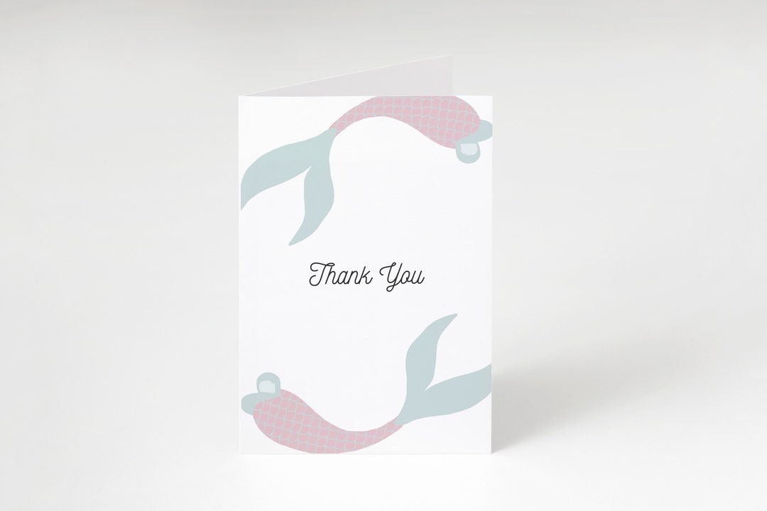 Mermaid Card Template, Mermaid Thank You Template, Mermaid Birthday ...