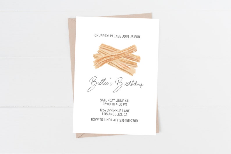 Churro Birthday Invitation Template, Churro Invite, Instant Download ...