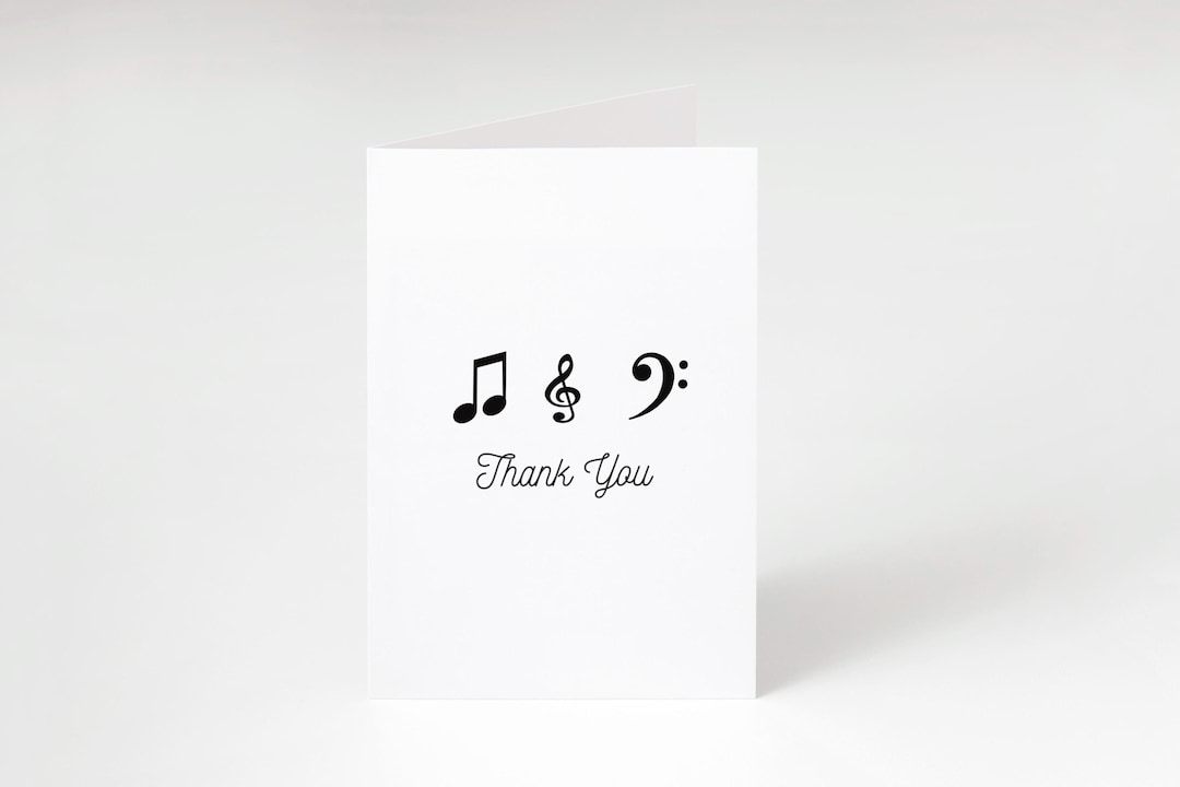 Music Card Template, Music Thank You Template, Music Party Thank You ...