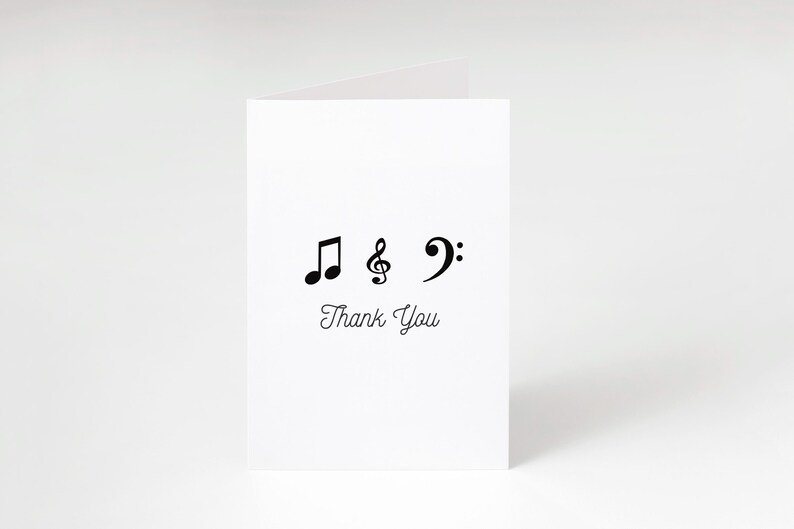 Music Thank You Card Template, Party Favor (instant Download) - Etsy