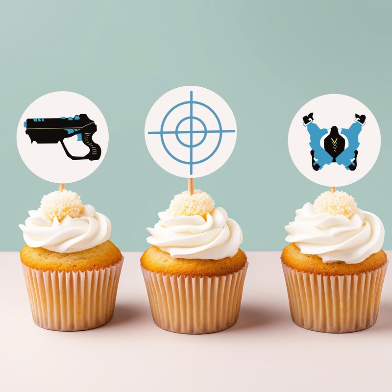 Laser Tag Cupcake Toppers - Etsy