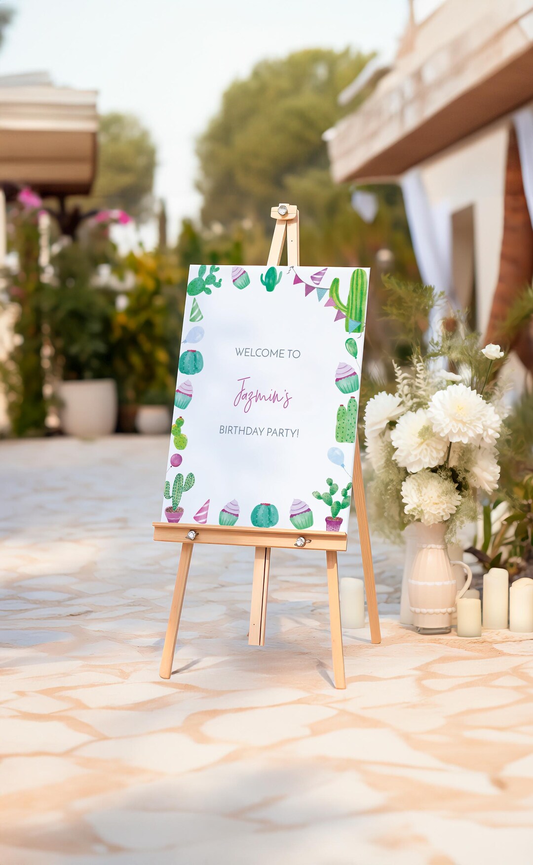 Cactus Welcome Sign Template, Editable Cactus Poster (instant Download ...