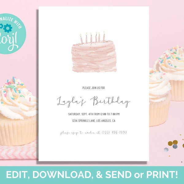 Cake Invitation - Etsy