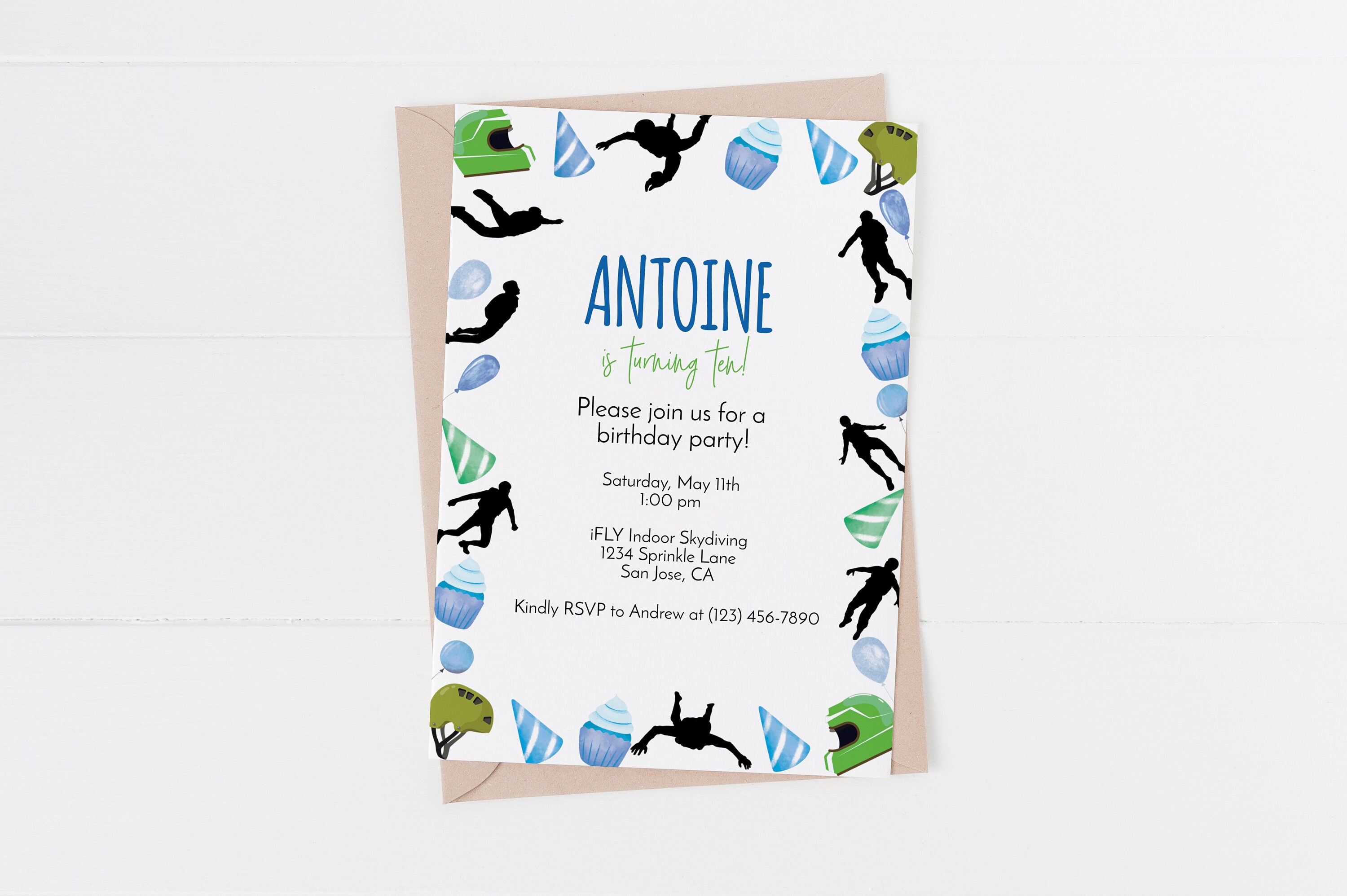 Indoor Skydiving Invitation Template Indoor Skydiving - Etsy