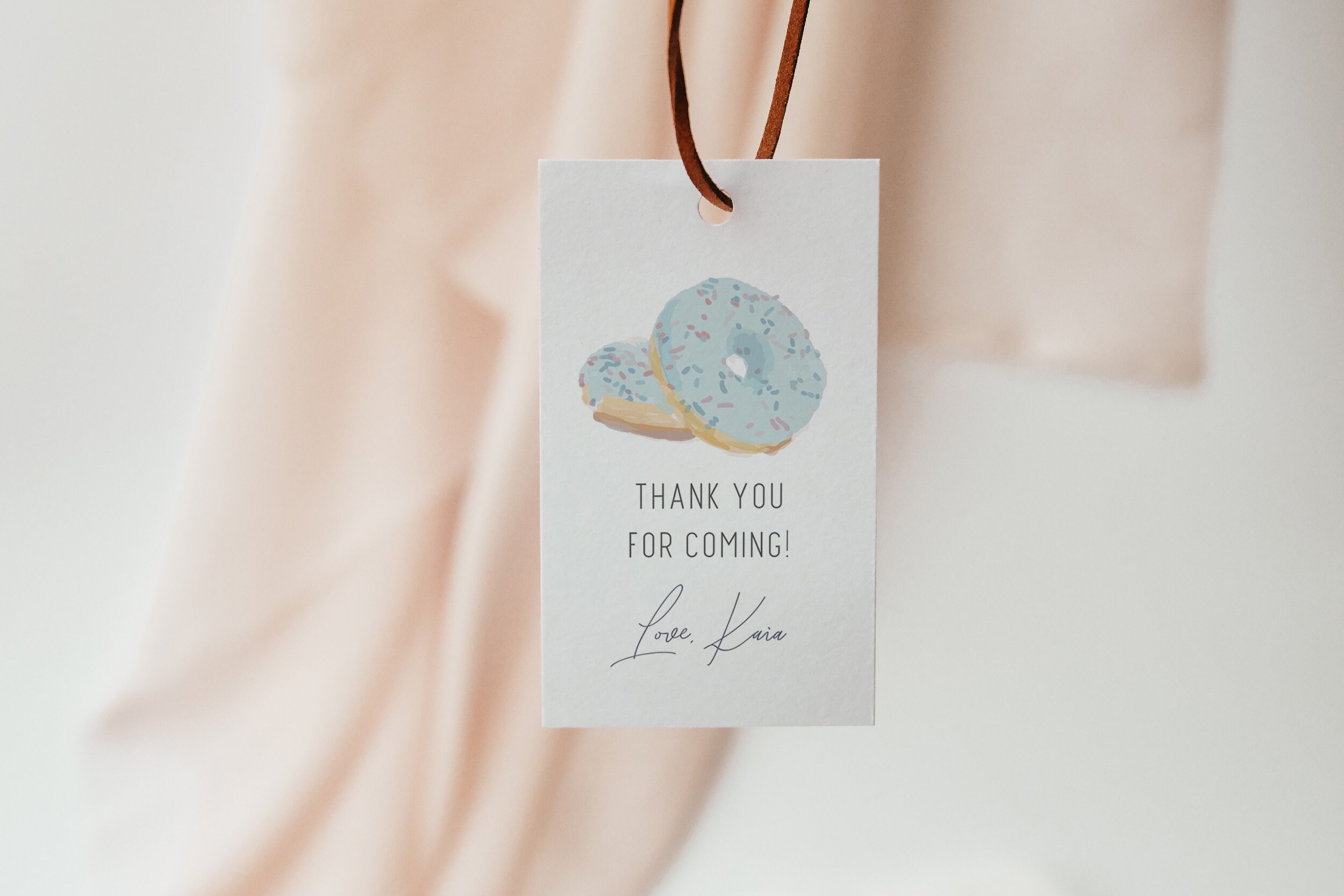 Blue Donuts Favor Tag Template, Blue Donuts Favor Tags, Birthday Favor ...