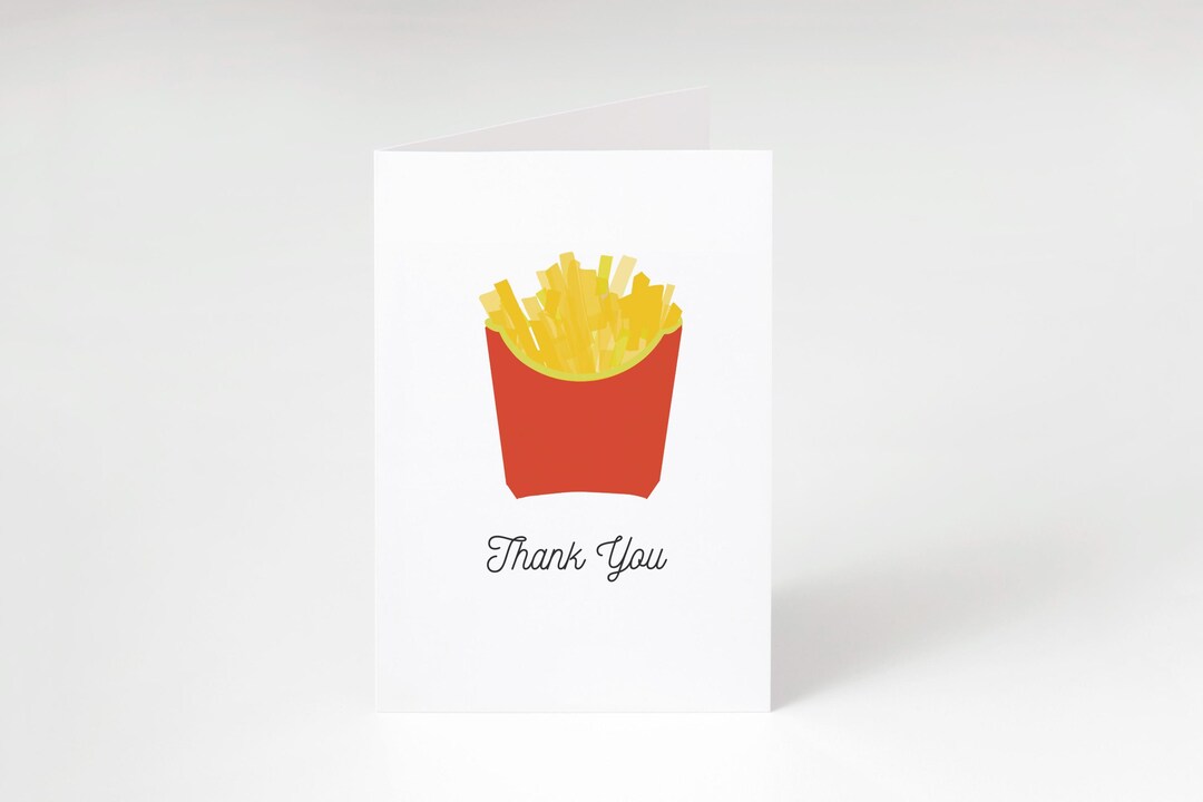 Fries Card Template, French Fries Birthday Party Thank You Card ...