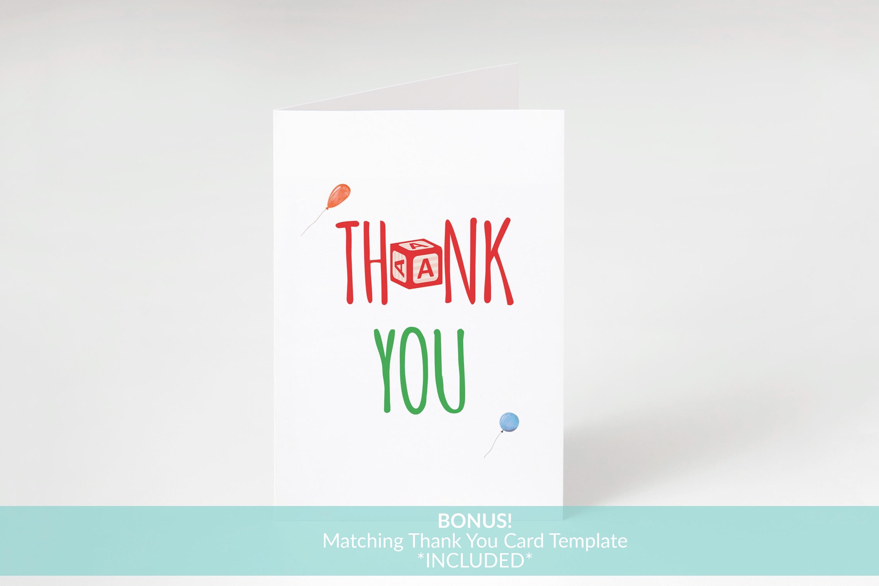 ABC Blocks Theme Invitation Template, Editable Birthday Party Invite ...