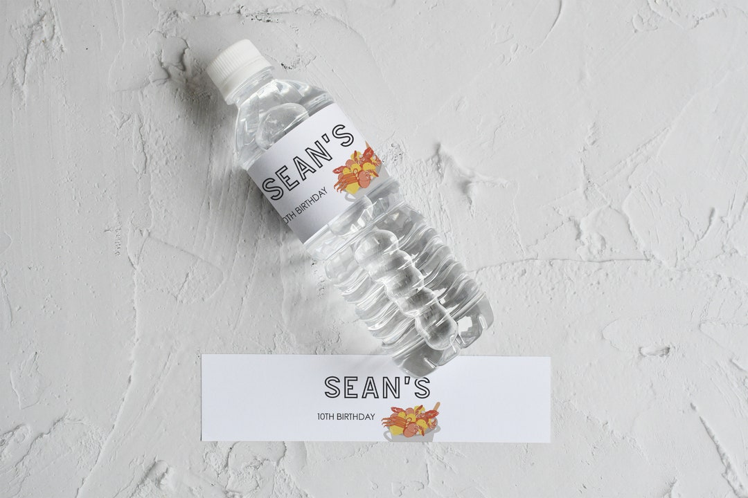 Seafood Boil Water Bottle Label Template, Seafood Boil Birthday Party ...