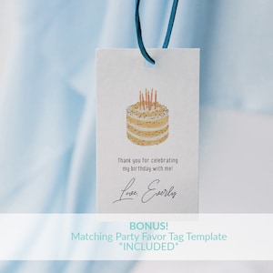 Birthday Cake Invitation Template, Birthday Invite, Editable Invitation ...