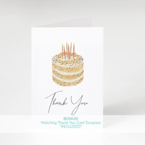 Birthday Cake Invitation Template, Birthday Invite, Editable Invitation ...