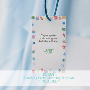 ABC Blocks Theme Invitation Template, Editable Birthday Party Invite ...