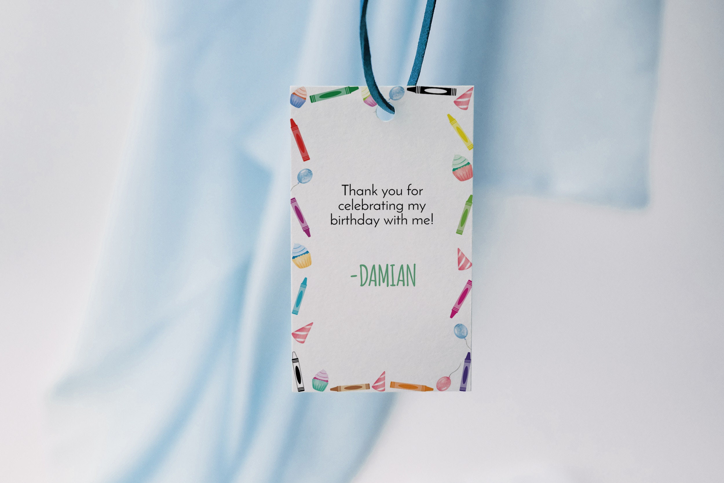 Coloring Theme Party Favor Tag Template, Birthday Party Favor Tags ...