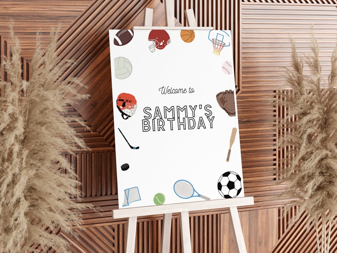 Sports Welcome Sign Template, Sports Birthday Poster, Sports Party ...