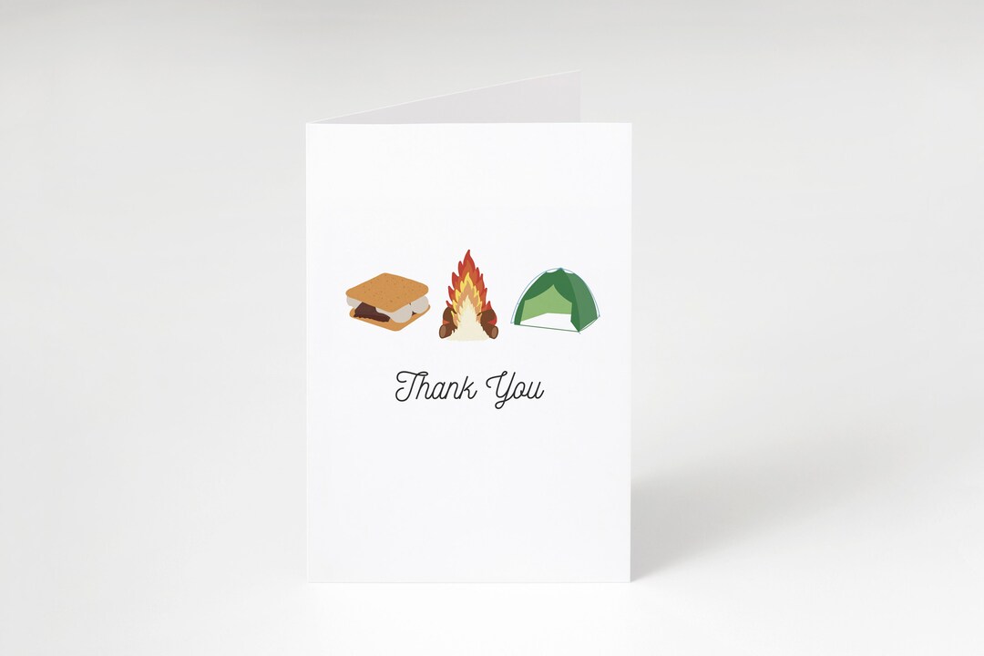 Camping Thank You Card Template, Printable (instant Download) - Etsy