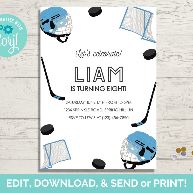 Hockey Invitations - Etsy