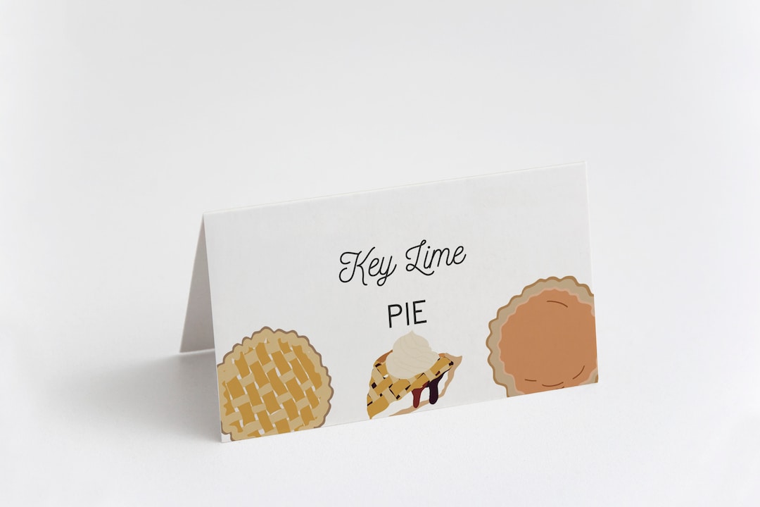 Pie Food Tent Template, Pie Birthday Party Food Labels, Editable Food ...