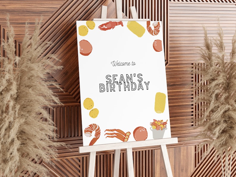 Seafood Boil Welcome Sign Template, Seafood Boil Birthday Poster ...