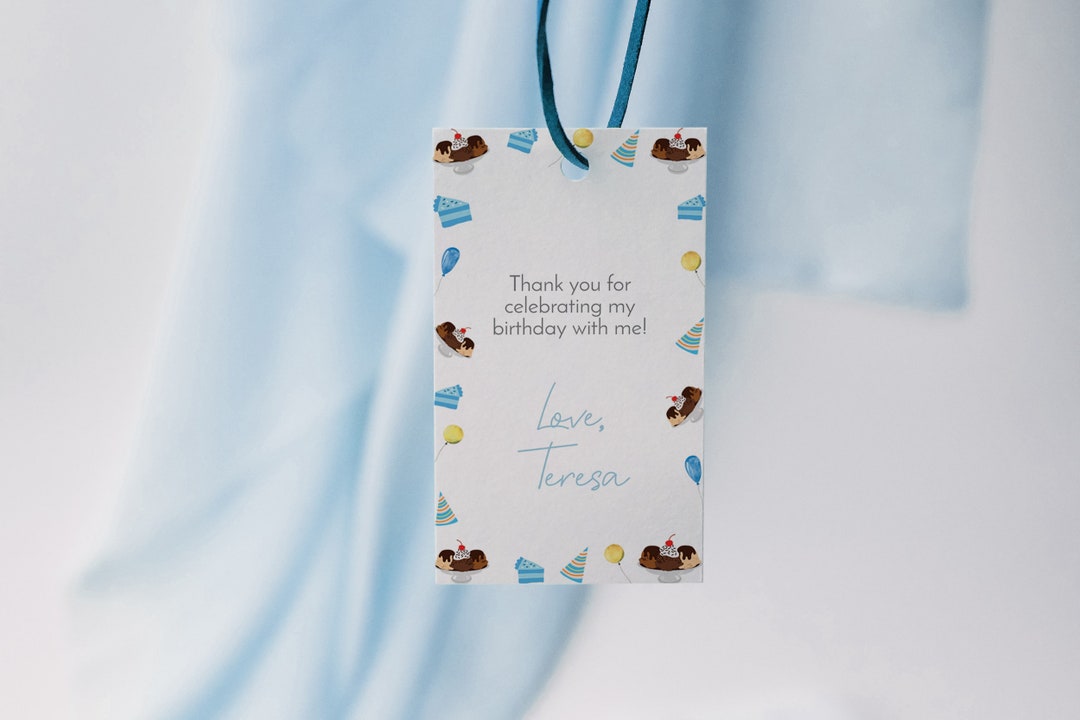 Ice Cream Sundae Party Favor Tag Template, Birthday Party Favor Tags ...