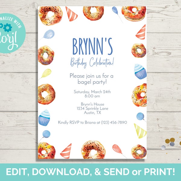 Bagel Invitation - Etsy