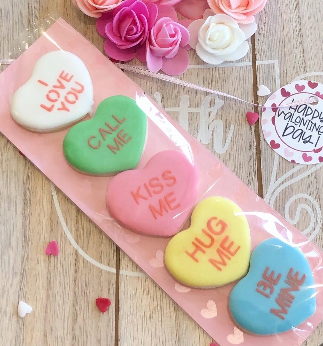 Valentines Day Conversation Heart Cookies - Etsy