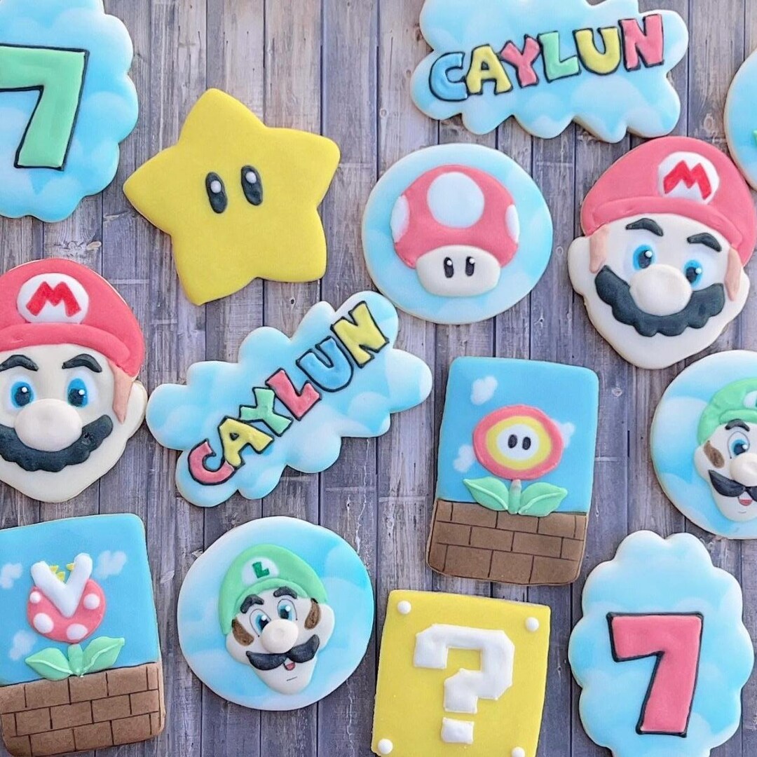 1 Dozen Mario Bros Inspired Cookies - Etsy