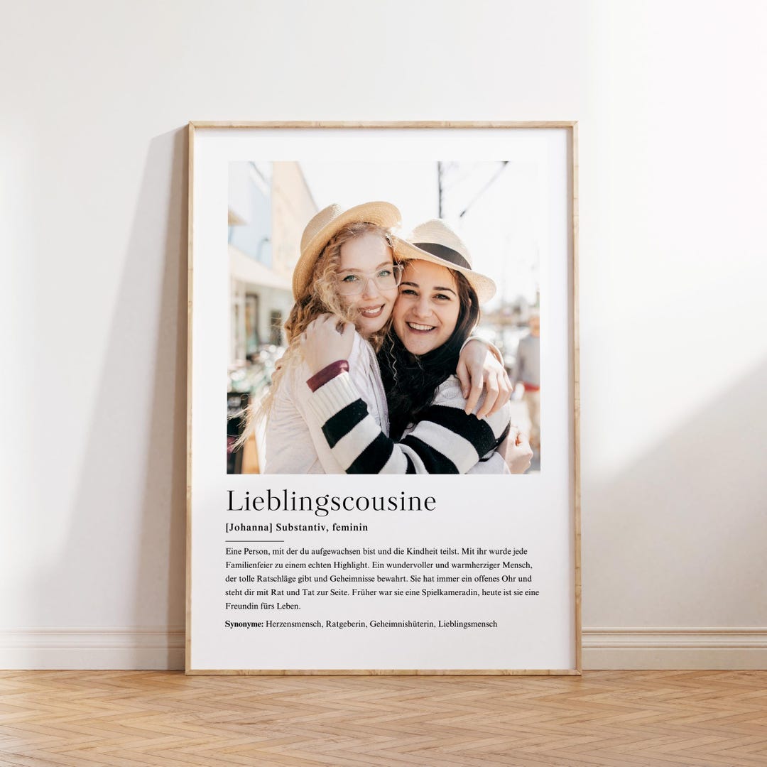 Favorite Cousin Definition Gift Photo Personalized Photo Collage for ...