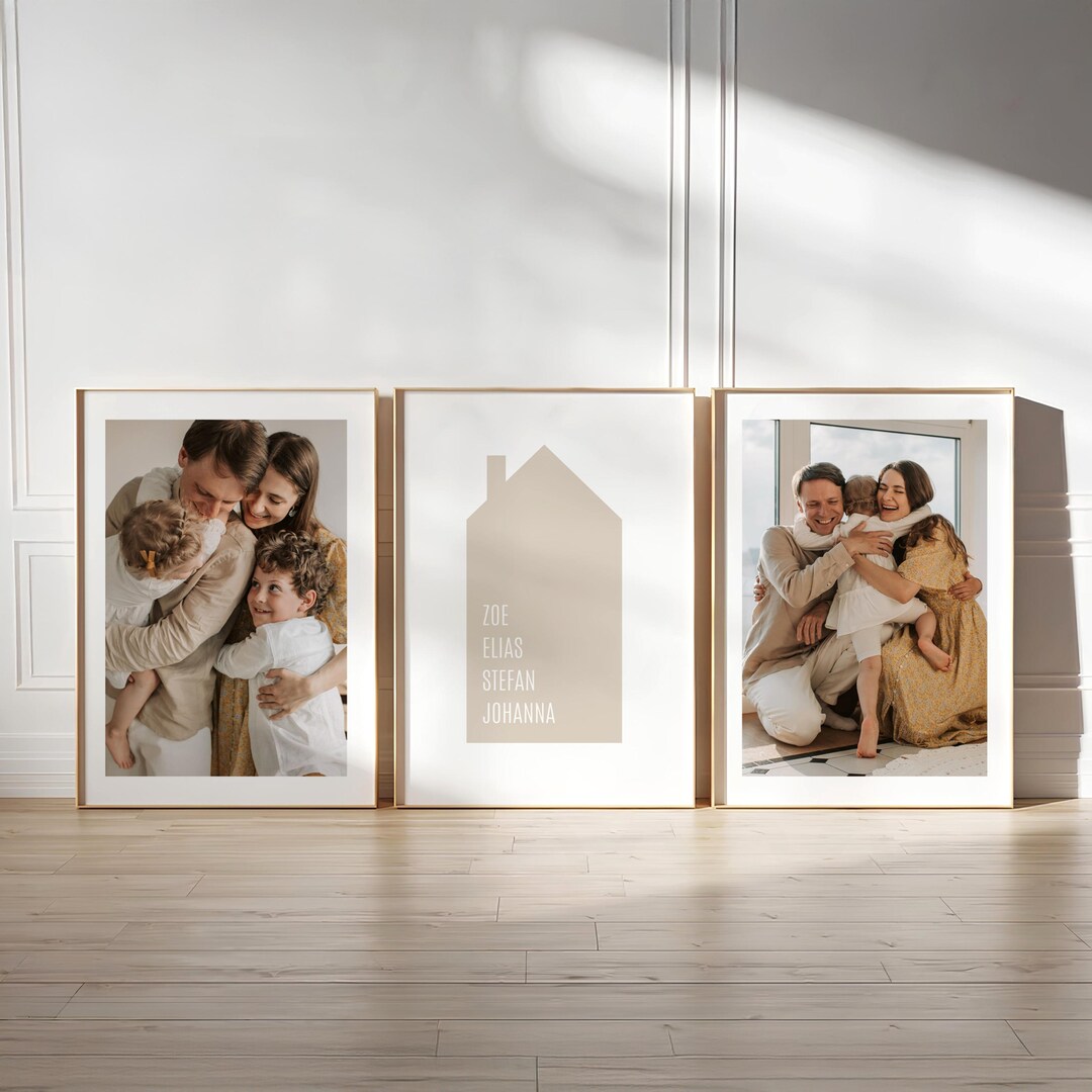 Personalized Family Poster Set - Custom Photo & Name Poster Set ...