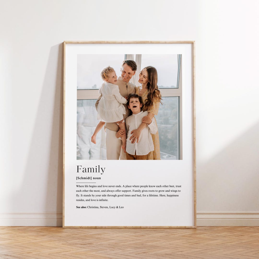 Family Definition Poster With Customizable Picture - Family Wallart ...