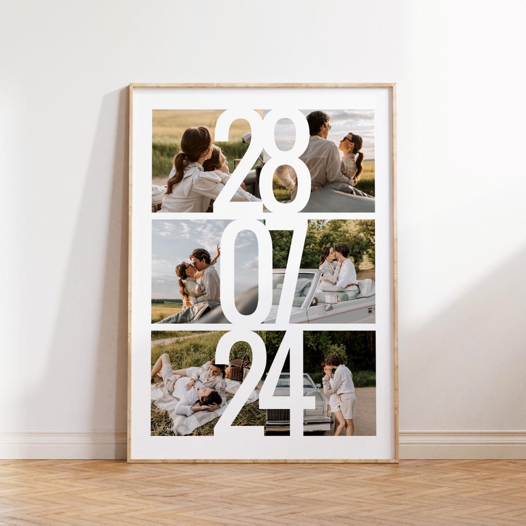 Personalized Poster Collage With Date and Picture - Anniversary ...