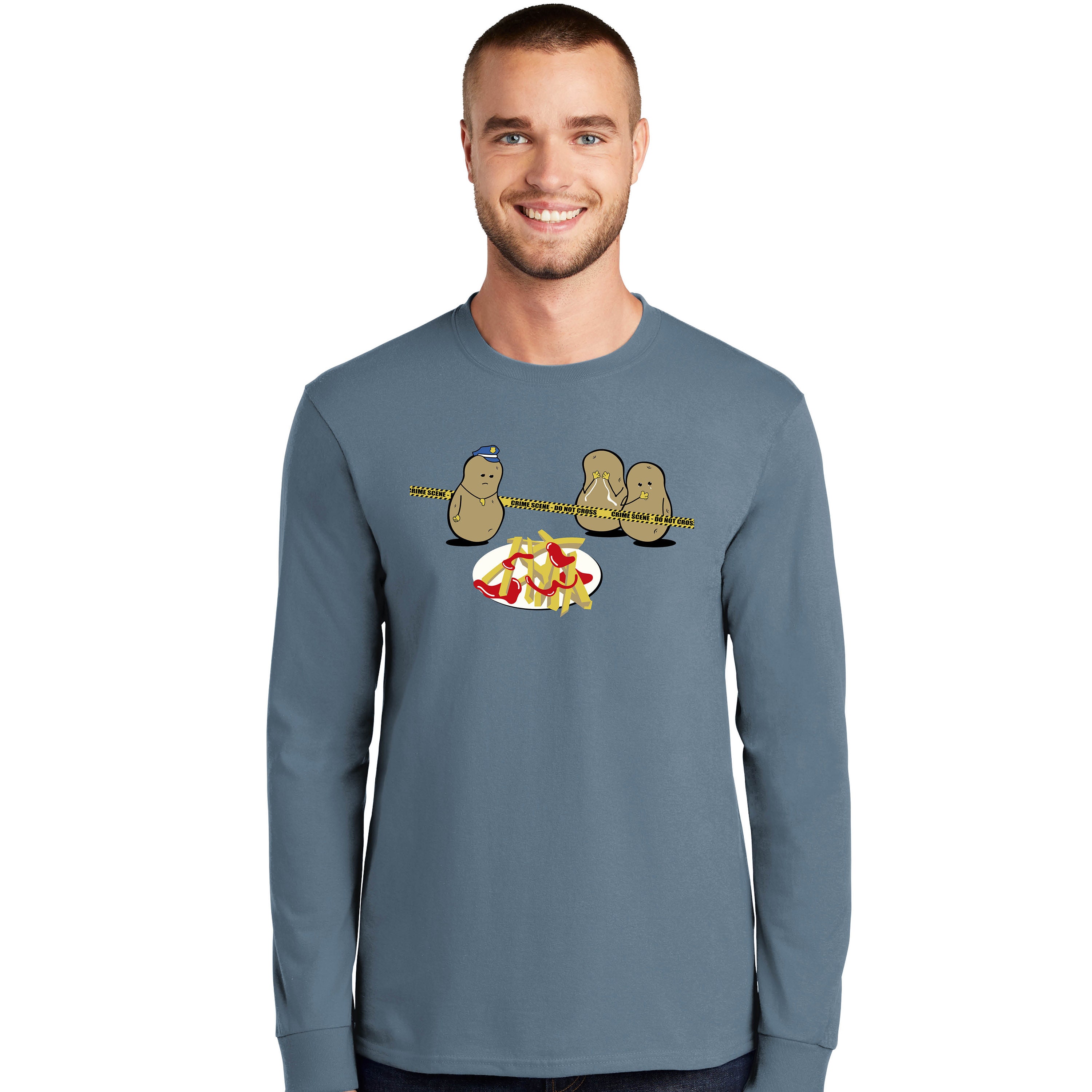 Potato Murder Long Sleeve | Funny Shirts |men's Shirts | Big and Tall ...