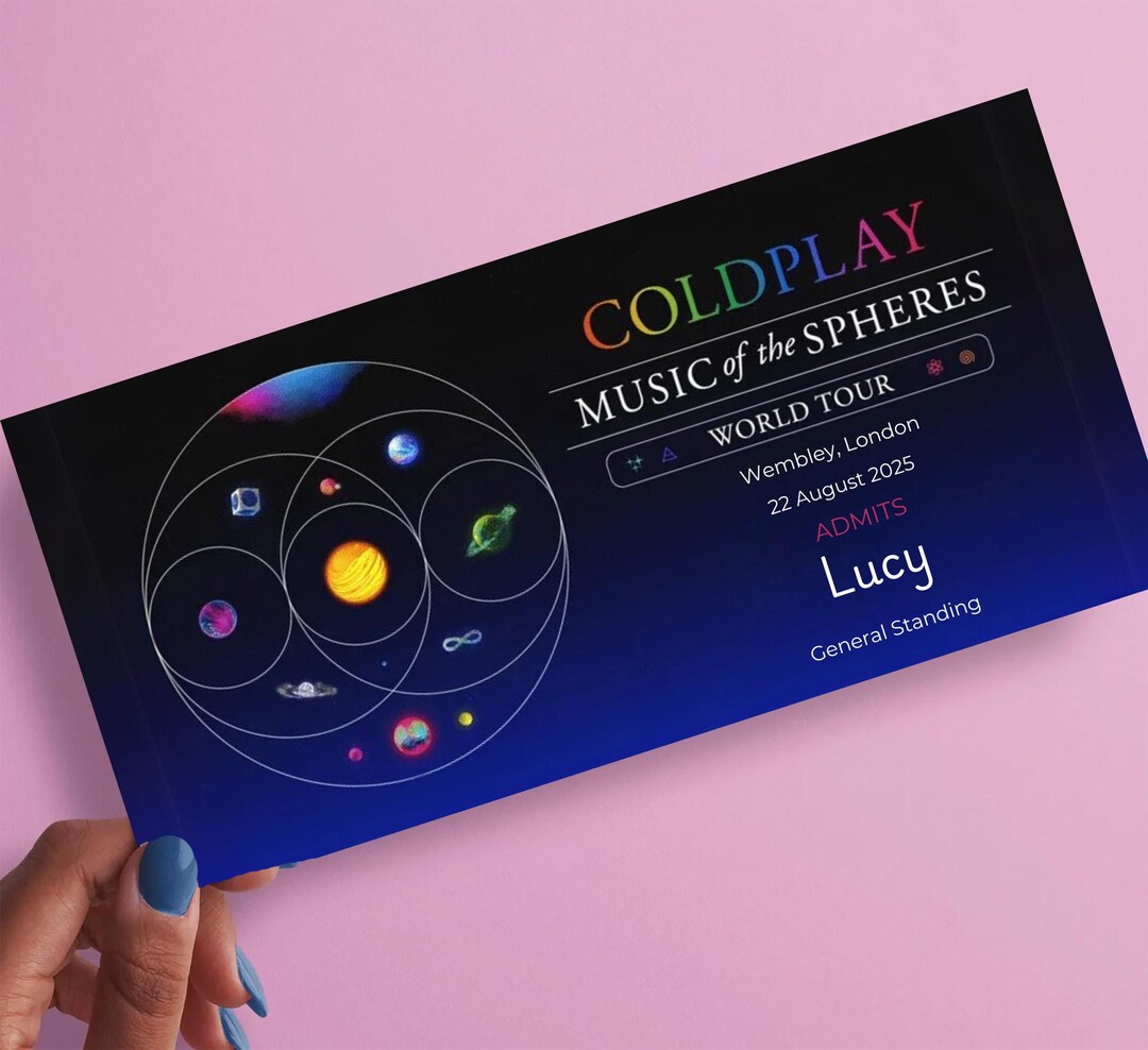 Custom Coldplay Gift Voucher Music of the Spheres Keepsake Coldplay ...
