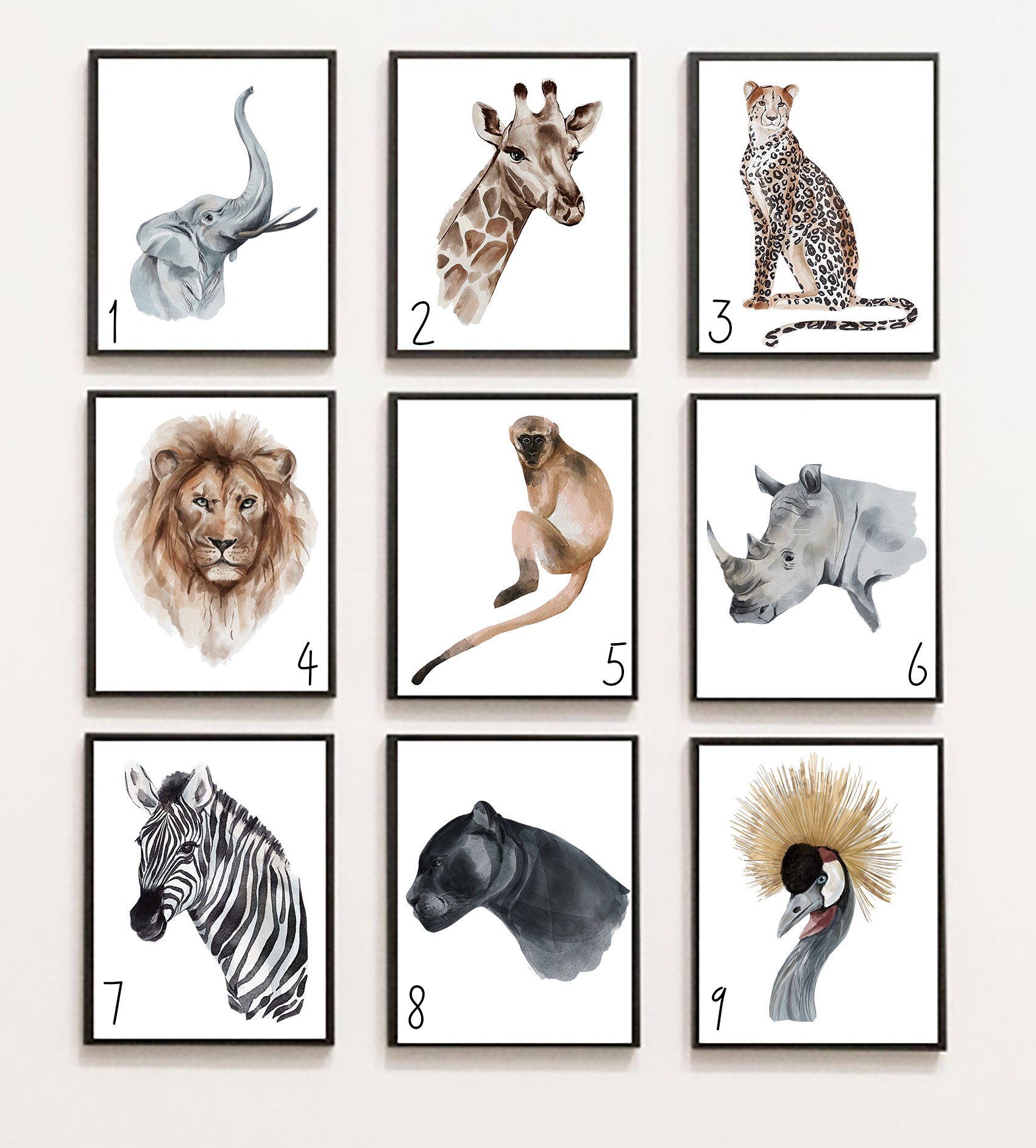 Safari Animal Prints for Boys and Girls Nursery Set Gender - Etsy