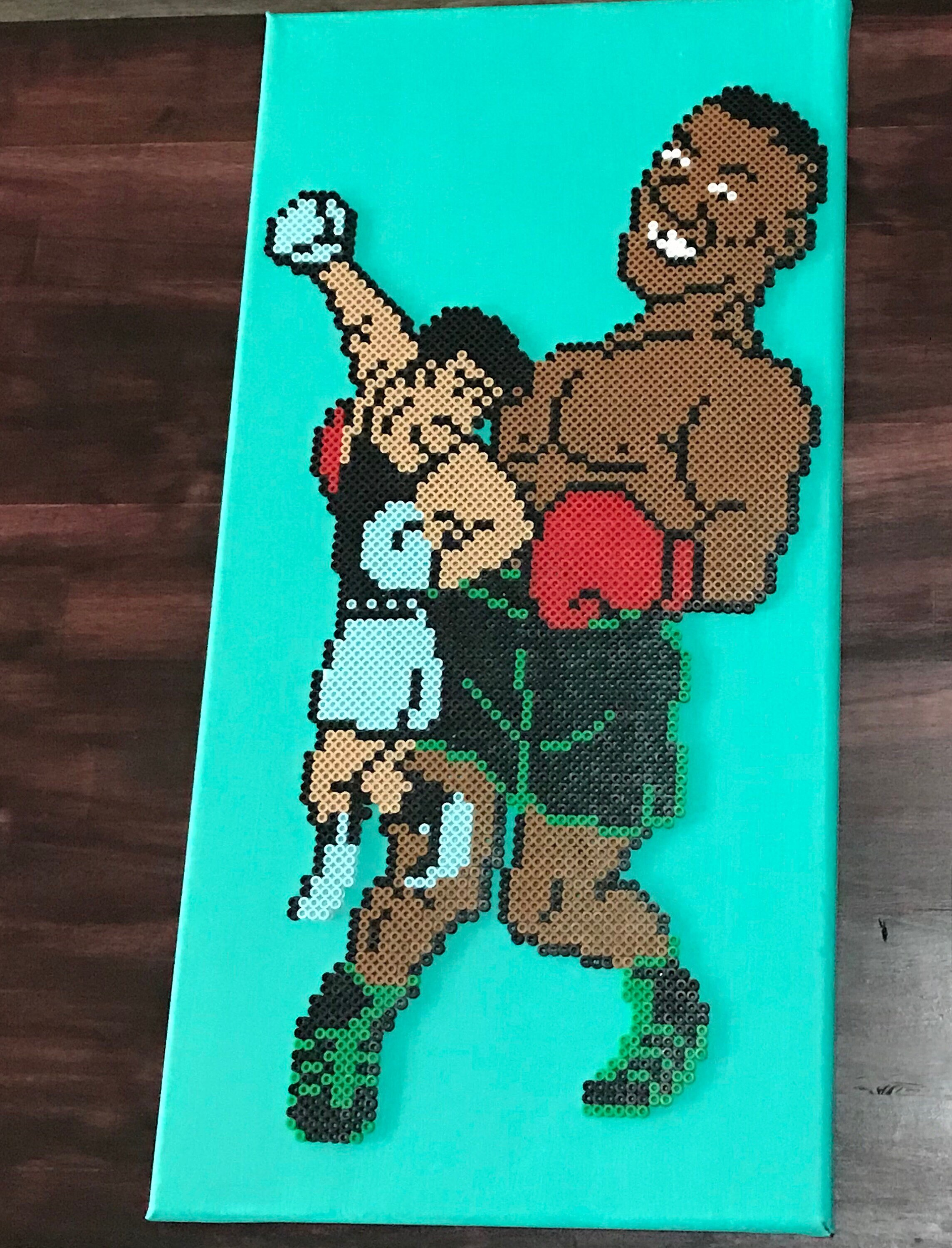 Mike Tyson’s Punch Out Perler on Canvas - Etsy