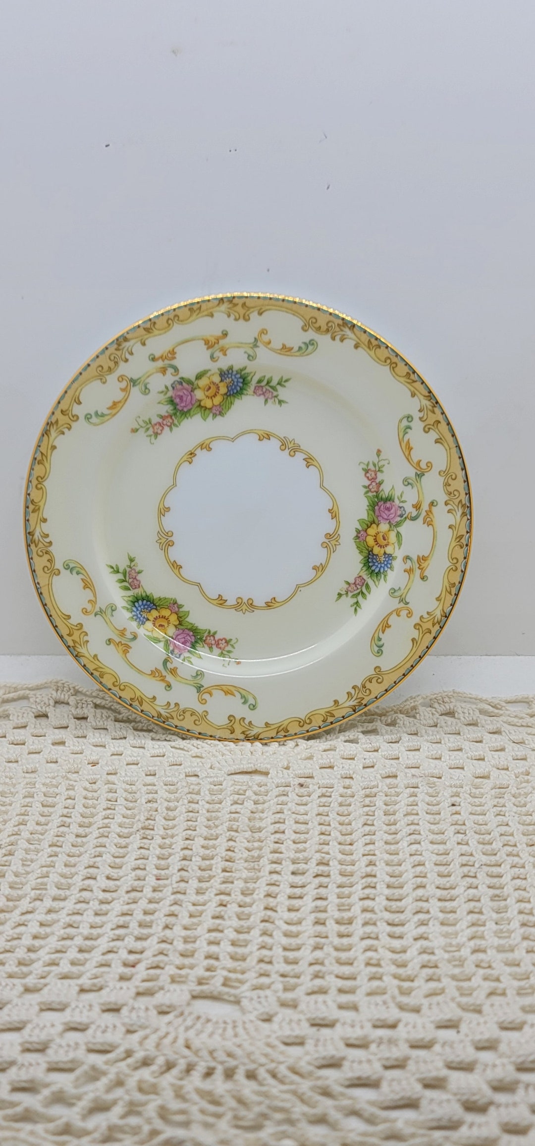 Set of Four Noritake Mimi Bread and Butter Plates, Cream With Yellow ...