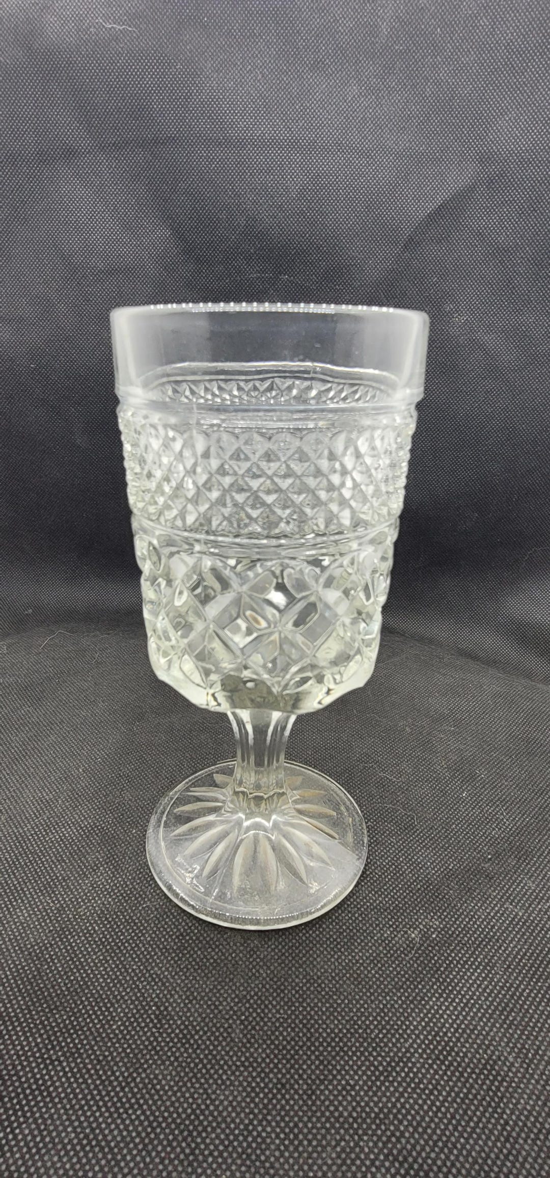 Anchor Hocking Wexford Clear Crystal Water Goblet, Criss-cross Pattern ...