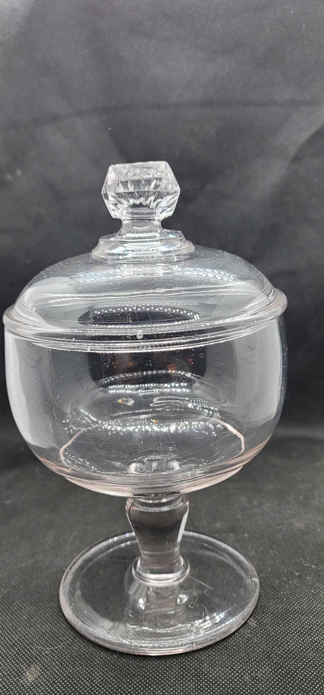 Antique EAPG Crystal Clear Compote With Lid, Perhaps Magnesium Glass ...