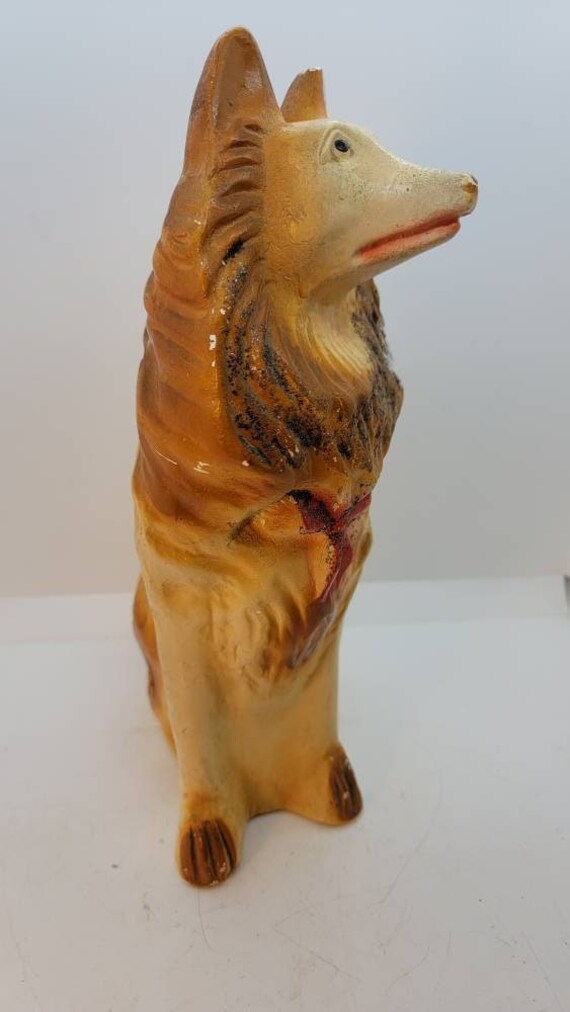 Large 1930's Vintage Chalkware Collie Dog Coin Bank - Etsy
