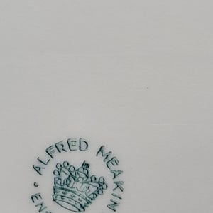 Antique Alfred Meakin White Large Oval Serving Platter With Light Blue ...