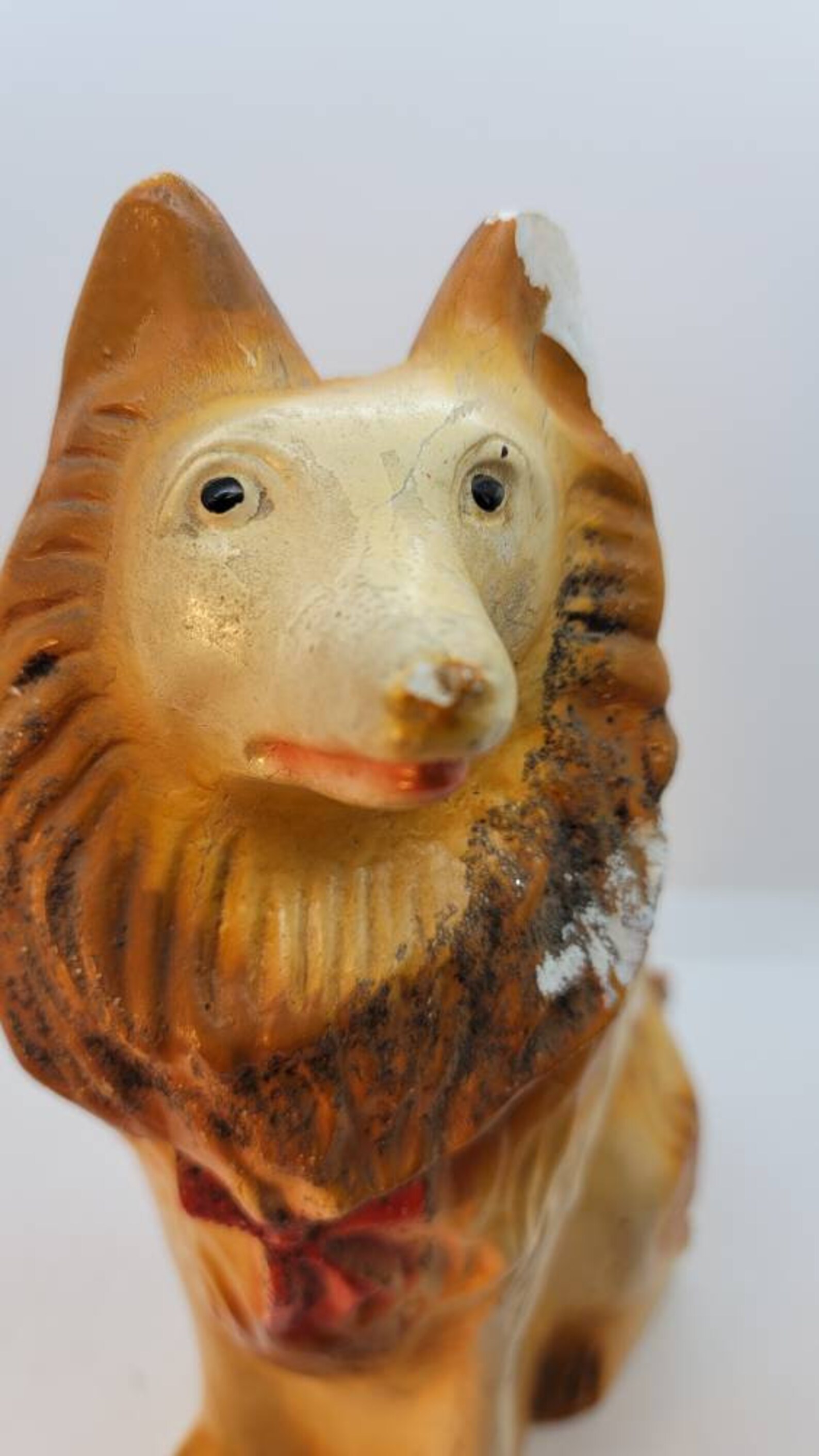 Large 1930's Vintage Chalkware Collie Dog Coin Bank - Etsy