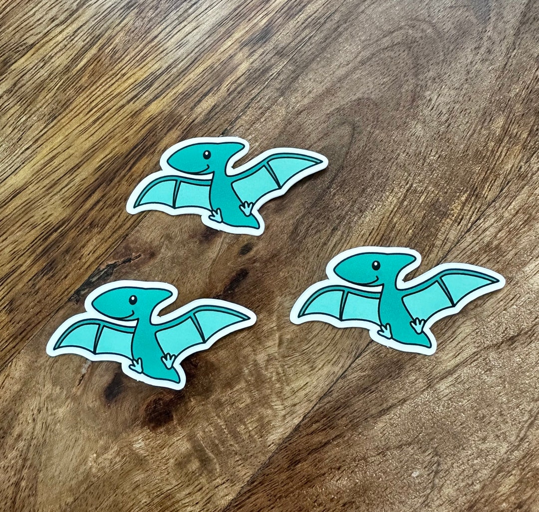 3 Pack of MINI Pteranodon/dinosaur Stickers, Pterodactyl Stickers, Mini ...