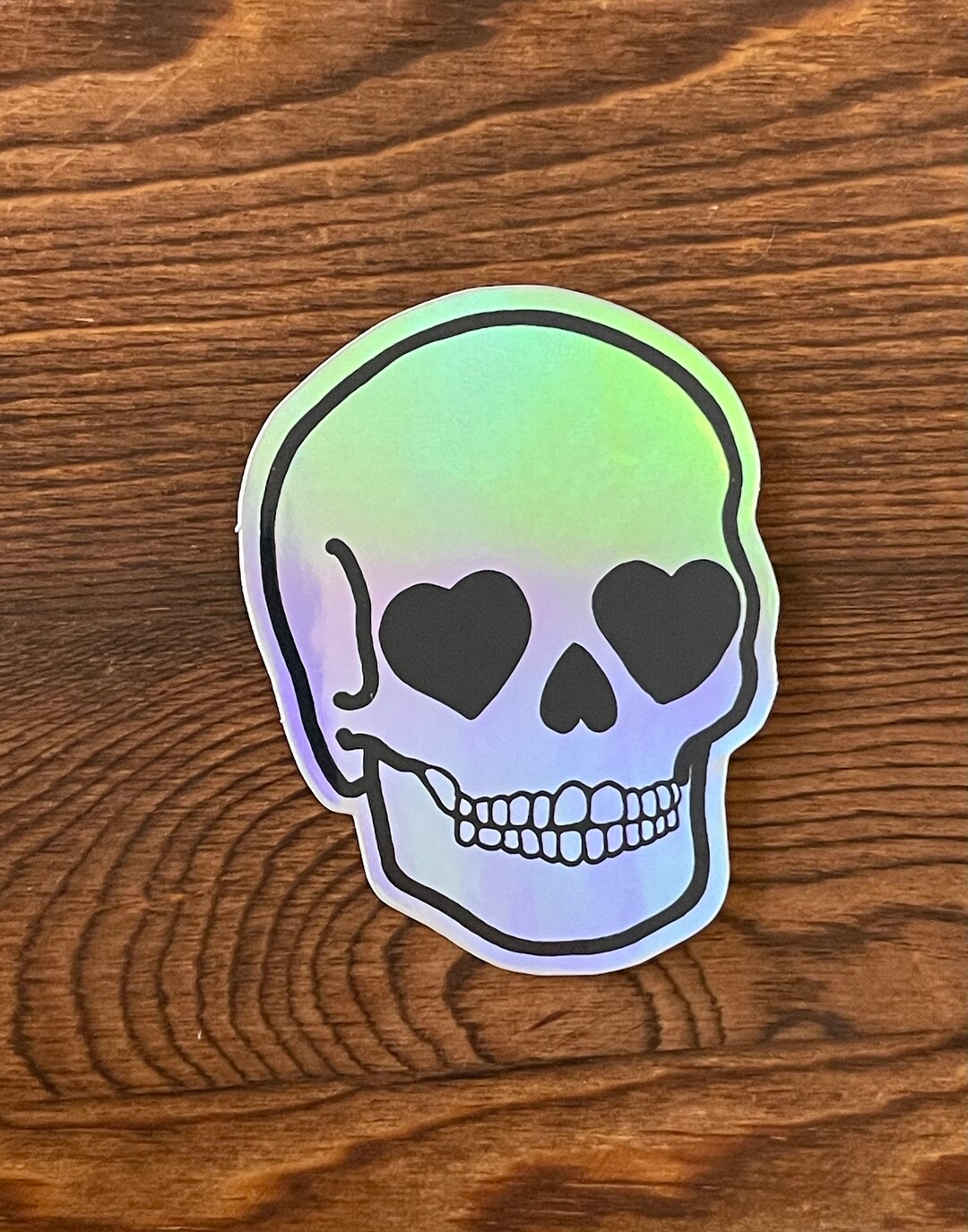 Holographic Skull Sticker - Etsy