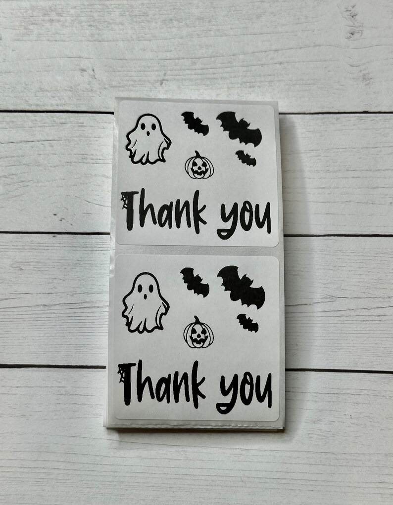 Spooky Thank You Thermal Label Stickers Small Business Stickers ...