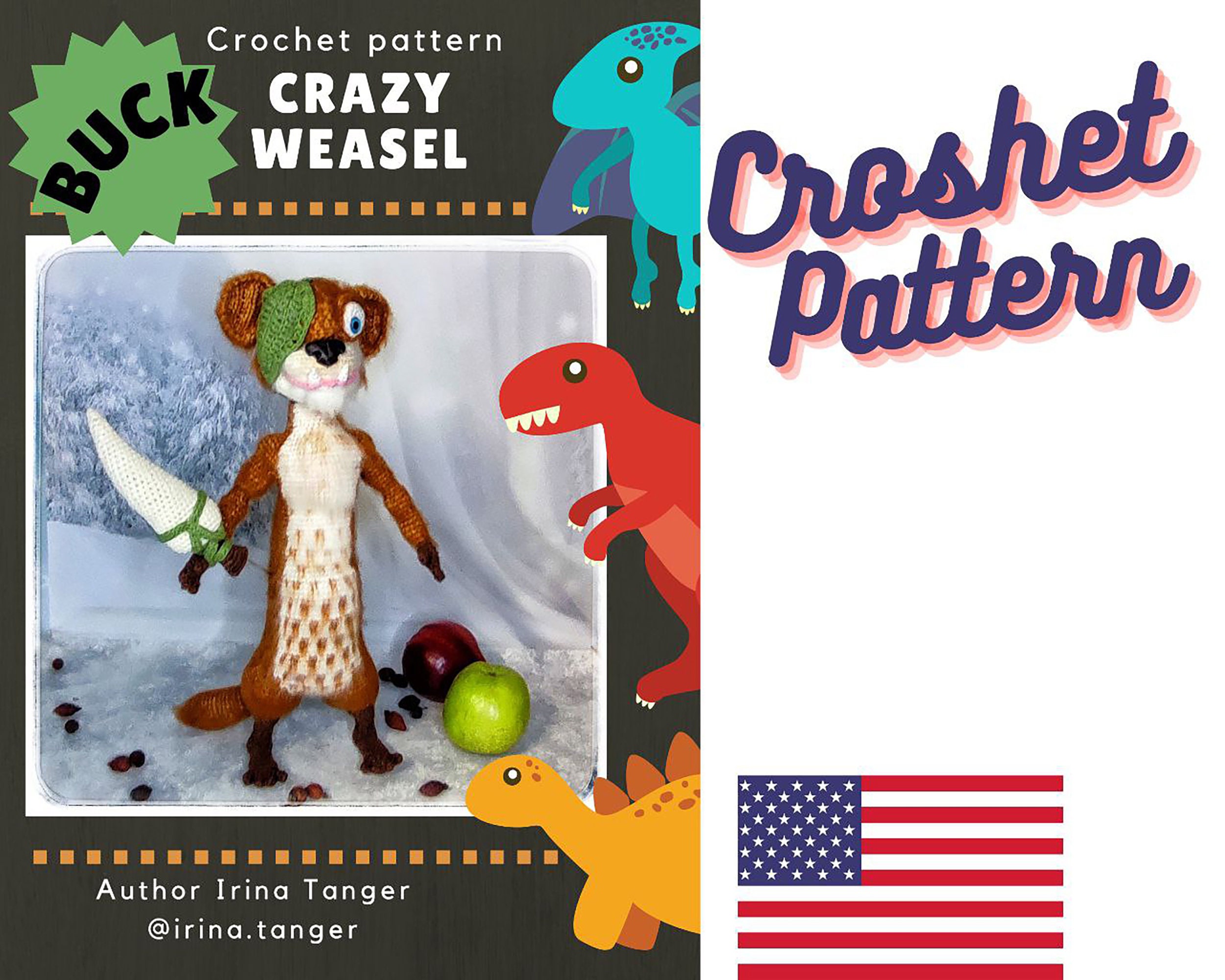 Buck Wild Crochet Pattern. Buck Crochet Pattern. Ice Age Crochet ...